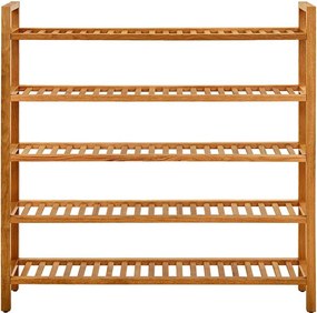 Botník s 5 policemi 100 x 27 x 100 cm masivní dubové dřevo 331751
