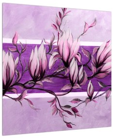 Obraz růžových květů (50x50 cm)