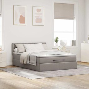 Osmanský postel s matrací taupe 140x190 cm textil 3311626