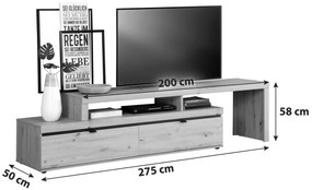 TV stolek 230 cm OSLO; dub artisan