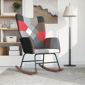 Houpací křeslo patchwork textil 328203