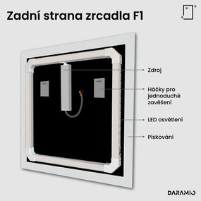 Zrcadlo do koupelny s LED osvětlením F1