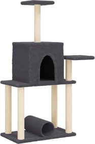 Škrabadlo pro kočky se sisalovými sloupky tmavě šedé 122 cm 172090