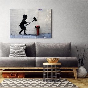 Obraz na plátně Banksy Hammer Boy - 90x60 cm