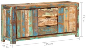 Příborník 175 x 40 x 75 cm masivní recyklované dřevo - Default Title