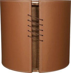Noční stolek Modig M36 50 cm umělá kůže hnědý/mramor