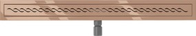 Mexen Flat, lineární podlahový žlab 80 cm, M18, růžové zlato, 1623080-15