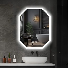 92033 IREDA Koupelnové zrcadlo s LED osvětlením, 80 x 60 cm