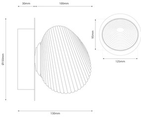 LED Nástěnné svítidlo BOLLA LED/3W/230V zlatá/kouřová béžová