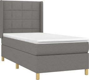 Box spring postel s matrací tmavě šedá 90x190 cm textil 3131954