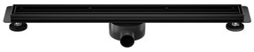 CERANO - Lineární odtokový žlab se sifonem, otočný 360° - design 2v1  - černá matná - 60 cm