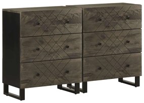 Příborníky 2 ks černé 60 x 33 x 75 cm masivní mangovník 3309998