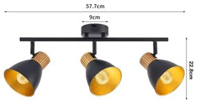 Brilagi - Bodové svítidlo ODENSE 3xE14/10W/230V kaučukovník/černá