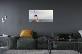 Obrazy na plátně Muž mořská oblohy 125x50 cm