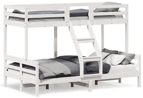 Patrová postel 90 x 200/120 x 200 cm bílá masivní borové dřevo,  3207170