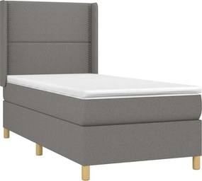Box spring postel s matrací tmavě šedá 90x200 cm textil 3131882