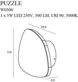 Maxlight W0300 PUZZLE S Nástěnné svítidlo, černé