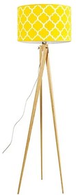 Stojací lampa LF 14, přírodní podnož, žlutá
