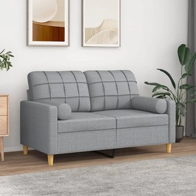 2místná pohovka s polštáři světle šedá 120 cm textil 3200774