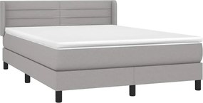 Box spring postel s matrací světle šedá 140 x 190 cm textil 3129785