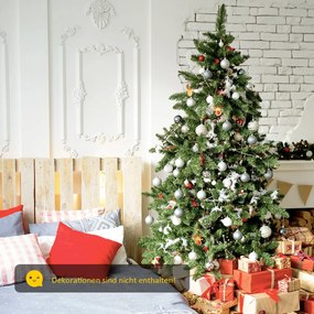 Costway Umělý vánoční stromek 180 cm Vánoční stromek s kovovým stojanem