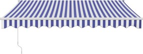 Zatahovací markýza modrá a bílá 3,5 x 2,5 m textil a hliník 3154422