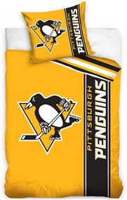 Mikroplyšové ložní povlečení NHL Pittsburgh Penguins - 70 x 90 cm + 140 x 200 cm