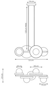 Lustr na lanku MODEL 4xG9/8W/230V bílá