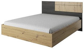 Manželská postel 160 cm Barffy (dub artisan + černá borovice) . 1016830