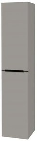 Mereo, Mailo, koupelnová skříňka vysoká 170 cm, šedá mat, černé madlo CN574LPB