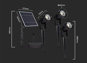 LED Solution Solární zahradní svítidlo zapichovací 3x 1,2W 20489