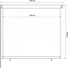 Venkovní roleta 165 (Š) x 140 (V) cm hnědá HDPE 312970