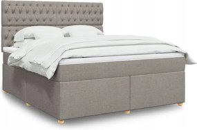 Box Spring Postel S Matrací Textil Taupe Prošívaný design 180 x 200 cm
