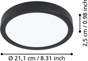Eglo 901298-LED Str. svíti. FUEVA LED/11,5W/230V 2700/4000/6500K pr.21,1cm černá
