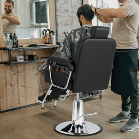 Costway Kadeřnické křeslo s opěrkou hlavy a zádovou opěrkou a hydraulickou