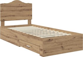 Rám postele s čelo Artisanový dub 90 x 200 cm Kompozitní dřevo 3413656