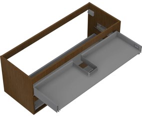 Mexen Box-A, závěsná skříňka 120 cm, 2 zásuvky, ořech, 91AX0-1200-470-2-86