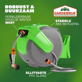 Gardebruk Naviják na hadici 20 m s postřikovačem a držákem na zeď