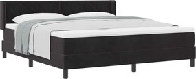 Postel s boxspringem s čelo Černý 200 x 180 cm samet 3341536