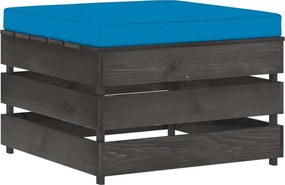 vidaXL Dílčí taburet s poduškou šedě impregnované dřevo [3074524] Barva: Světle modrá a šedá