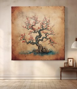 Obraz na plátně - Strom života stará Čína FeelHappy.cz Velikost obrazu: 80 x 80 cm