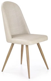 Jídelní židle Adel, krémová / přírodní dřevo