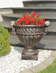 Roto barokní květináč VAZE S - bronzově hnědá