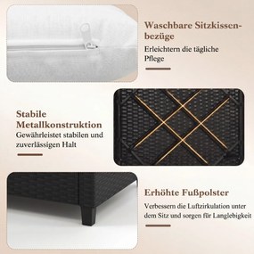 Costway 3 PCS. Ratanová sada Gartenmöbel inkl. 2 Sessel a 1 Beistelltisch – bílý