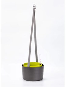 Plastia Samozavlažovací závěsný květináč Berberis antracit + zelená, pr. 26 cm
