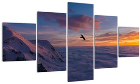 Obraz při západu slunce, Mt. Blanc (125x70 cm)