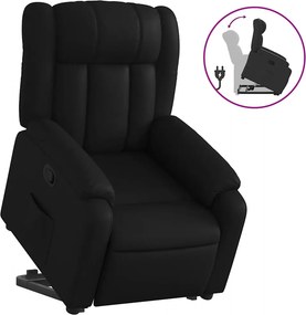 Zvedací polohovací křeslo černé umělá kůže 3205264