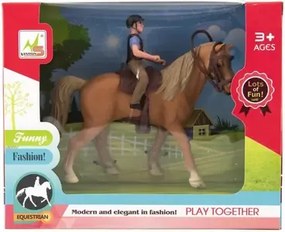 TEDDIES Kůň se žokejem / Figurky / Plast / 15 cm / od 3 let