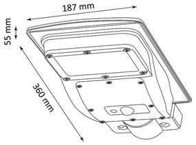 LED Solární pouliční lampa se senzorem STREET LED/3W/3,2V IP65 +dálkové ovládání