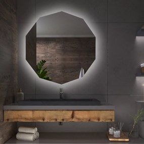 Geometrické zrcadlo do koupelny s LED osvětlením G11
